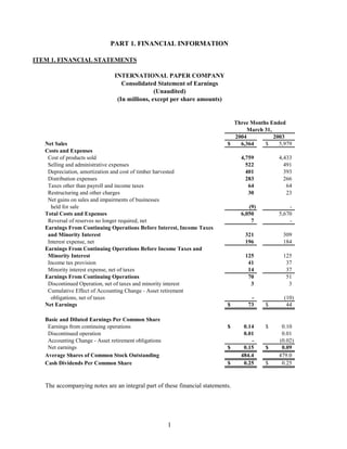 international paper Q1 2004 10-Q | PDF