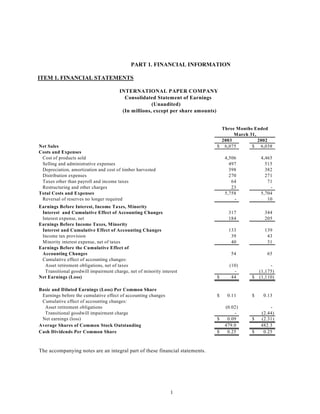 international paper Q1 2003 10-Q | PDF