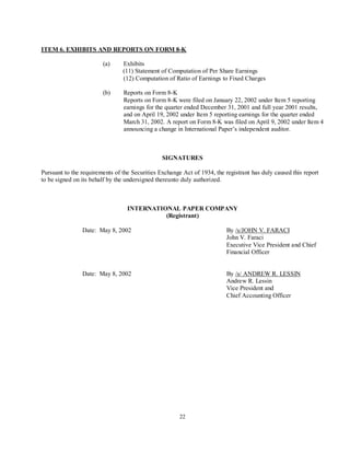 international paper Q1 2002 10-Q | PDF