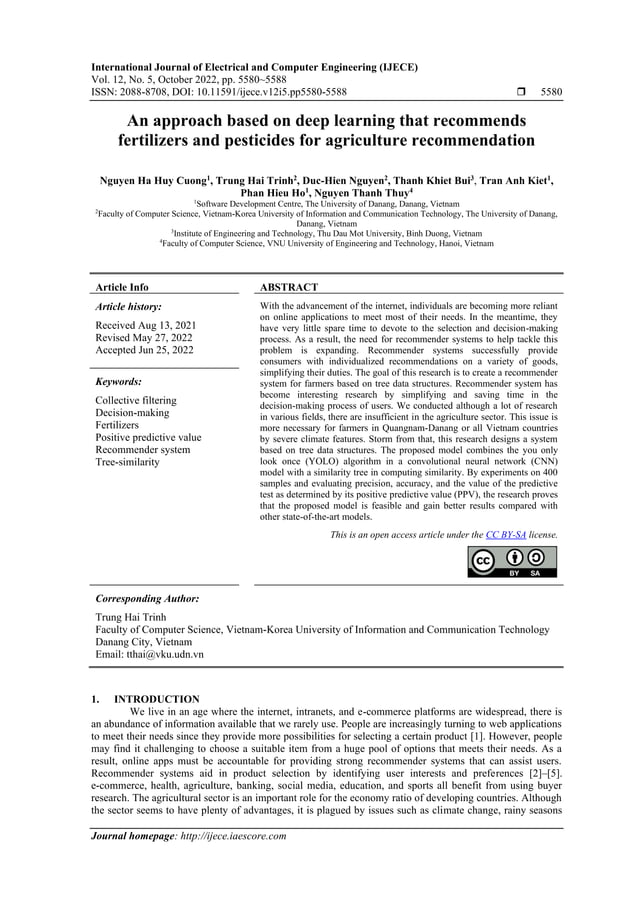 An approach based on deep learning that recommends fertilizers and ...