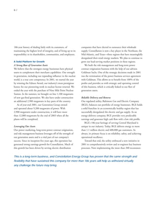 constellation energy 2001 Annual Report | PDF