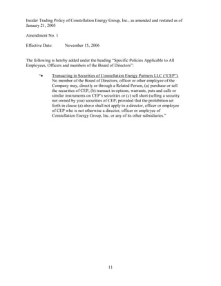 constellation energy Insider Trading Policy | PDF