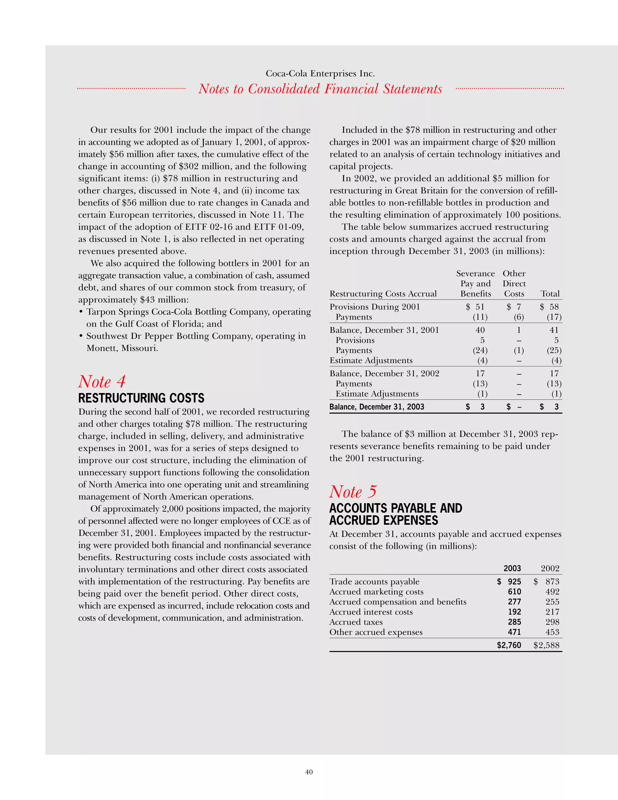 coca cola enterprises annual reports 2003 | PDF