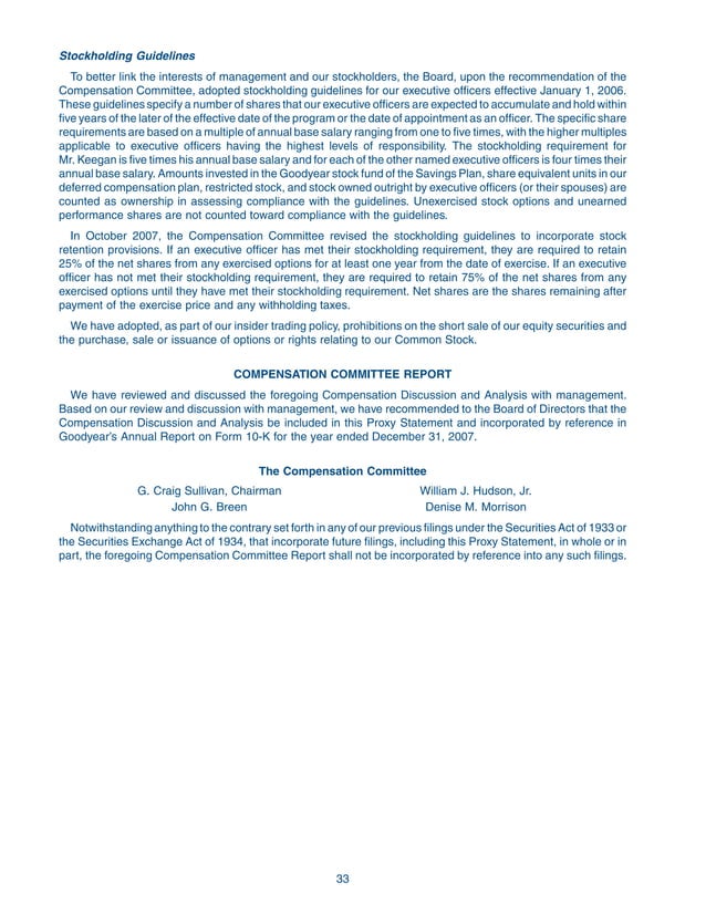 goodyear Proxy Statement 2008 | PDF