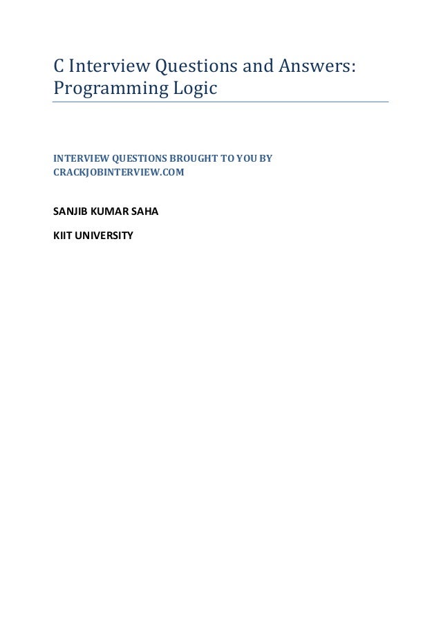 Top C Language Interview Questions