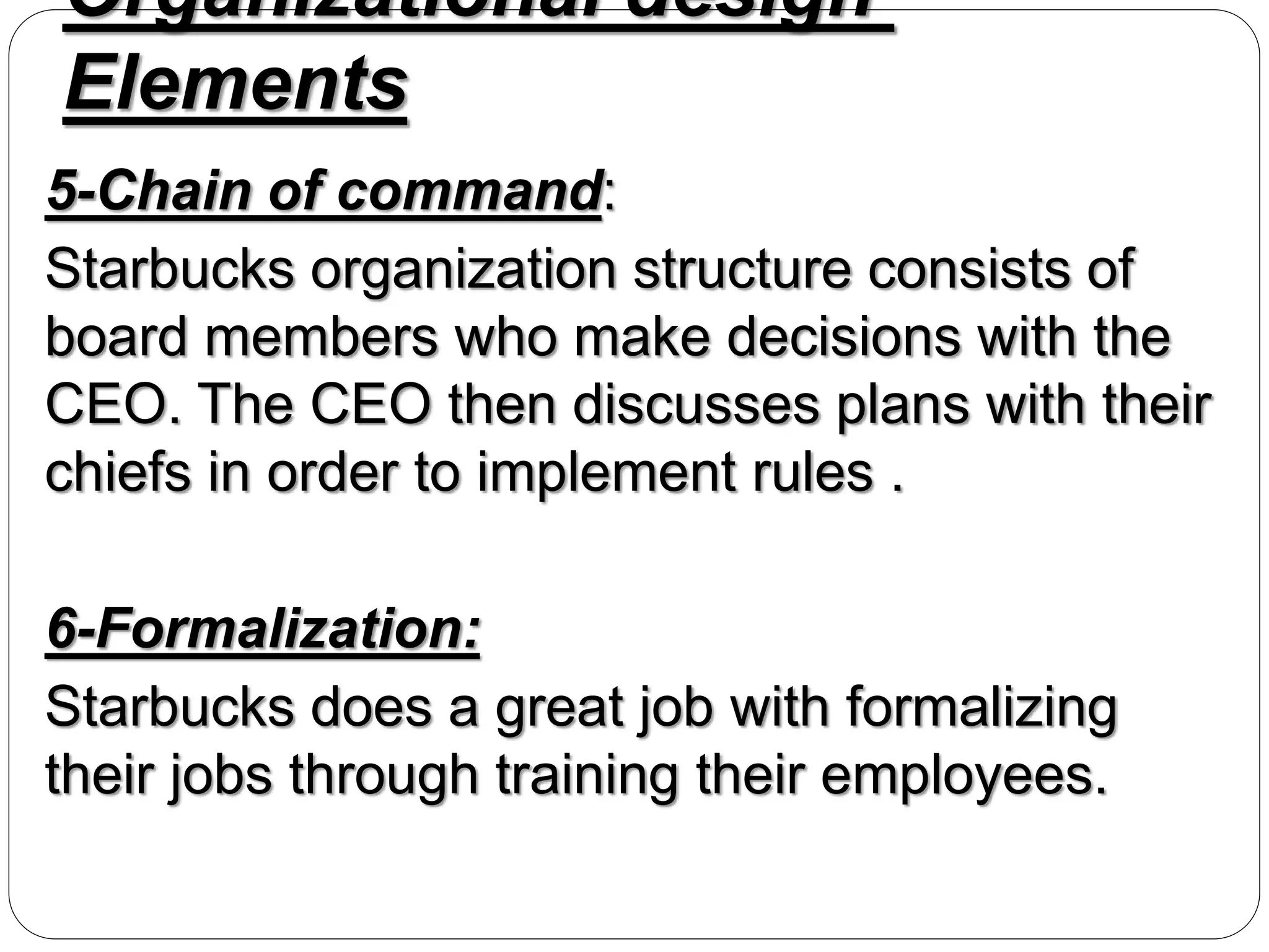 starbucks organizational design | PPTX