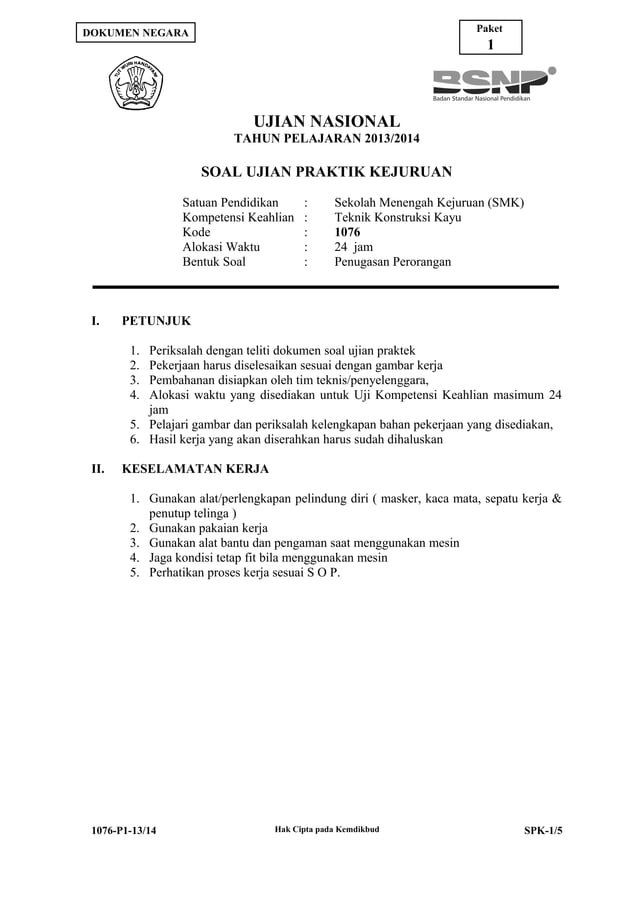 1076 p1-spk-teknik konstruksi kayu | PDF