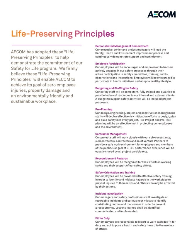 Life Preserving Principles Sheet_2 | PDF | Business | Business and Finance