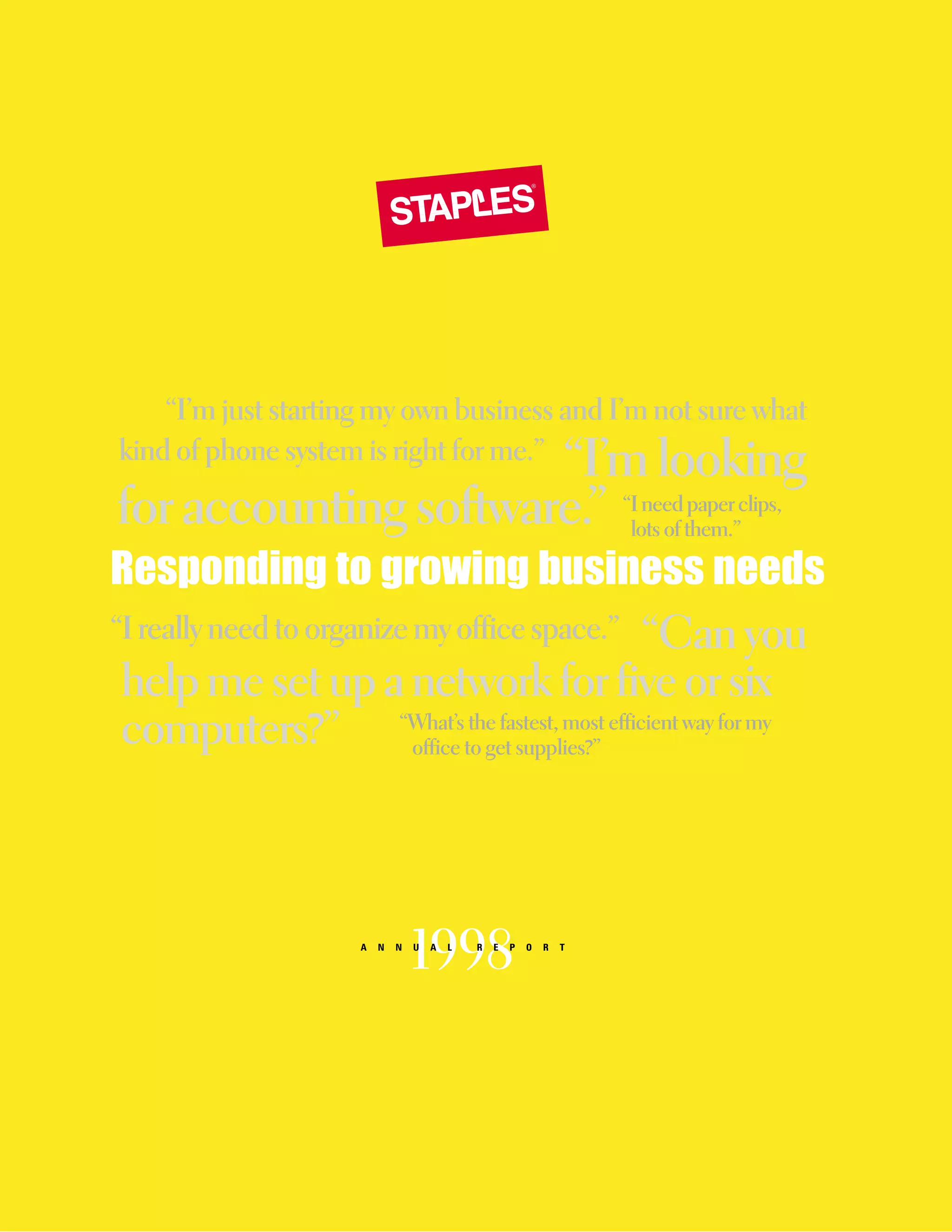 staples Annual Report 1998 | PDF