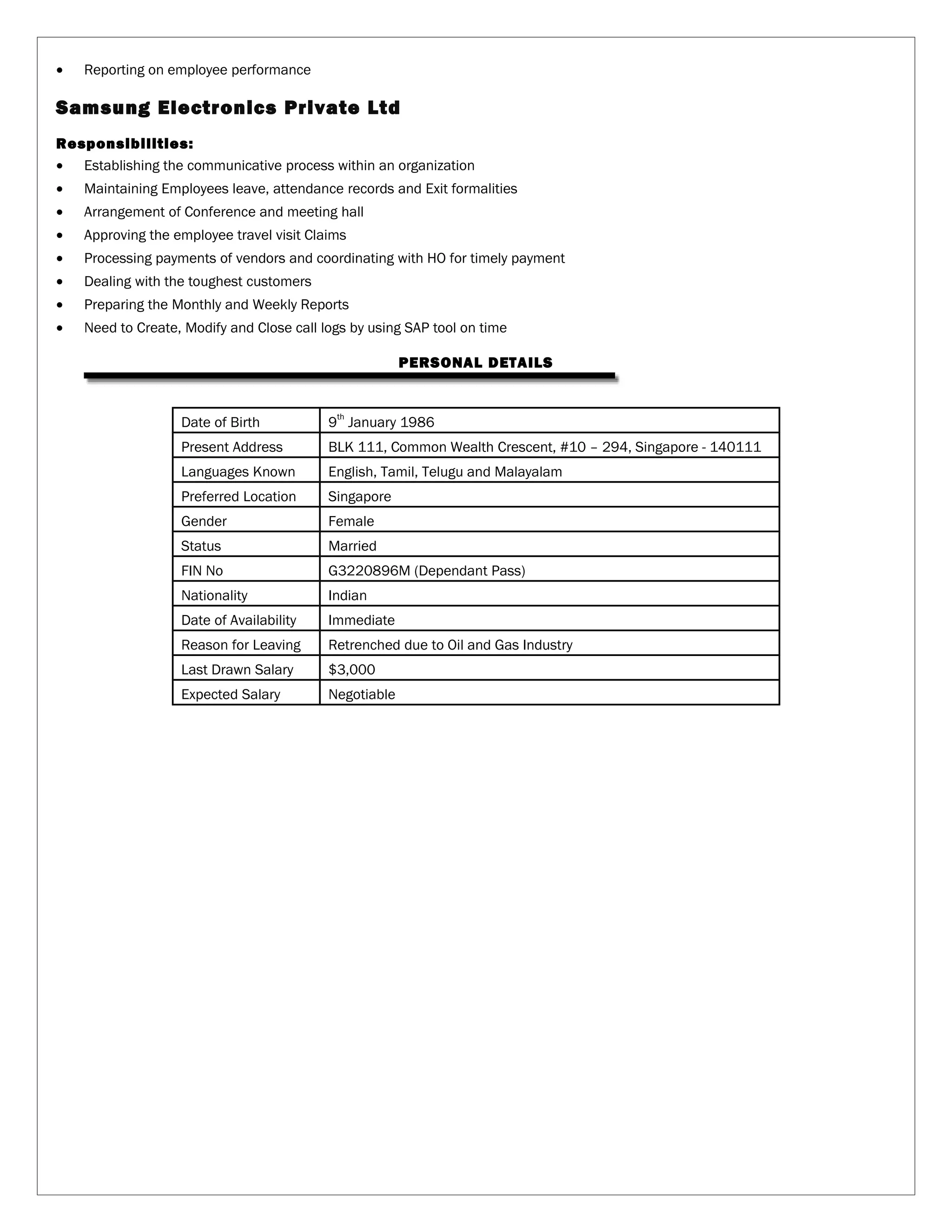 Revathi - Resume | DOC