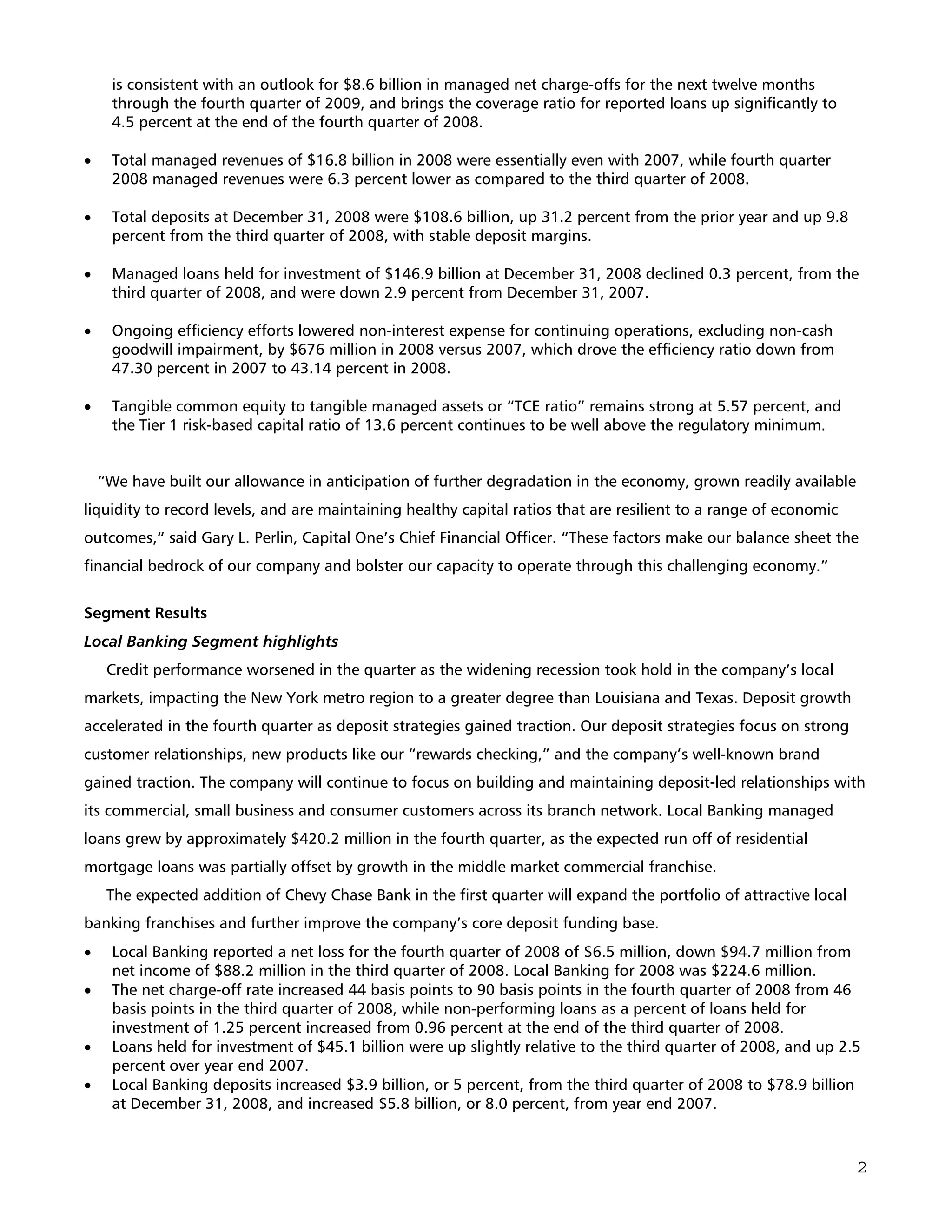 capital one Printer Friendly Version of the Press Release | PDF