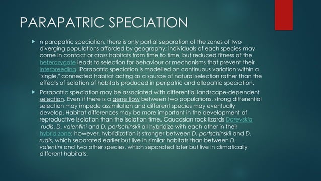 Speciation and speciation types and mechanics | PPT | Geography | Science