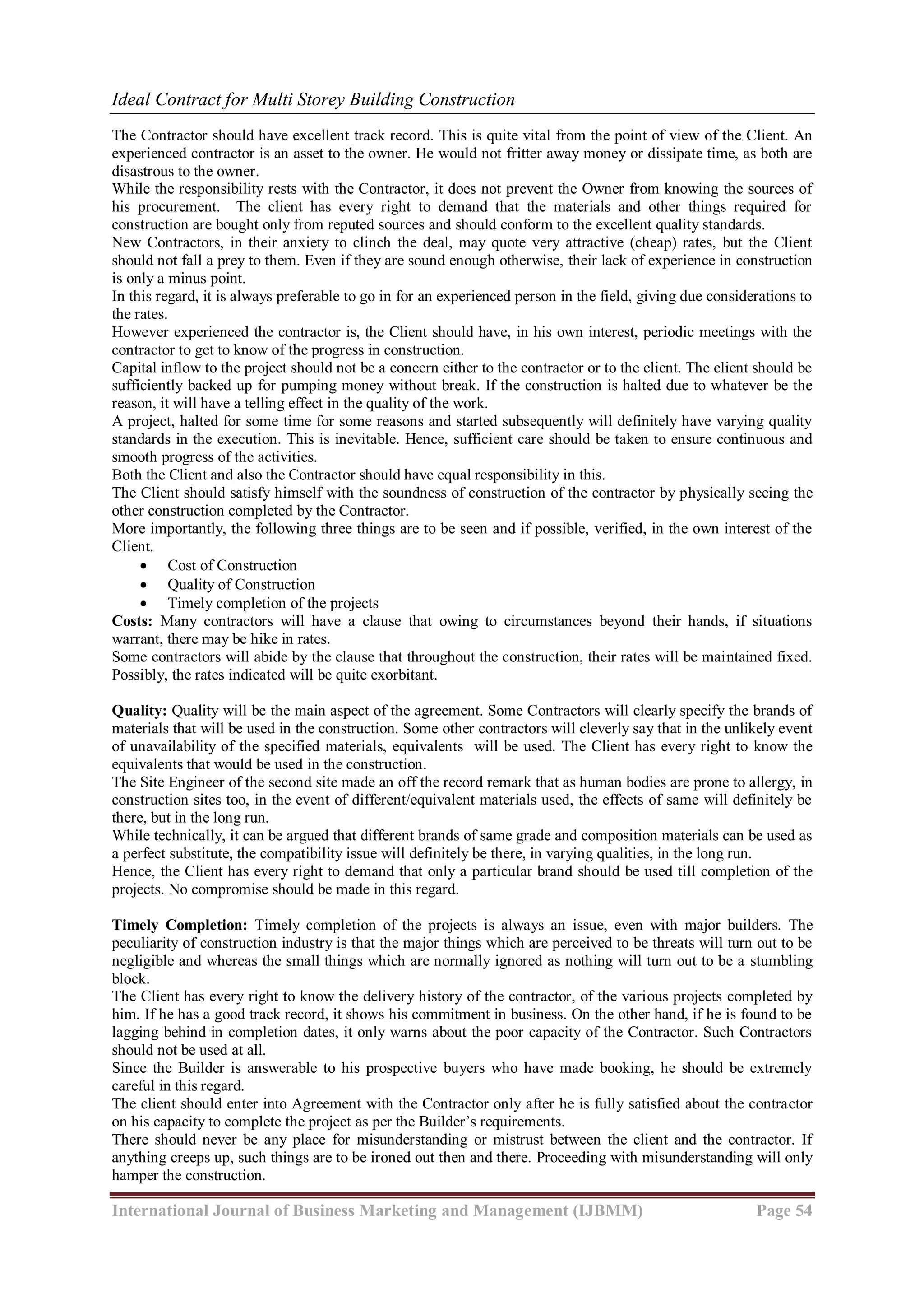 Ideal Contract for Multi Storey Building Construction | PDF
