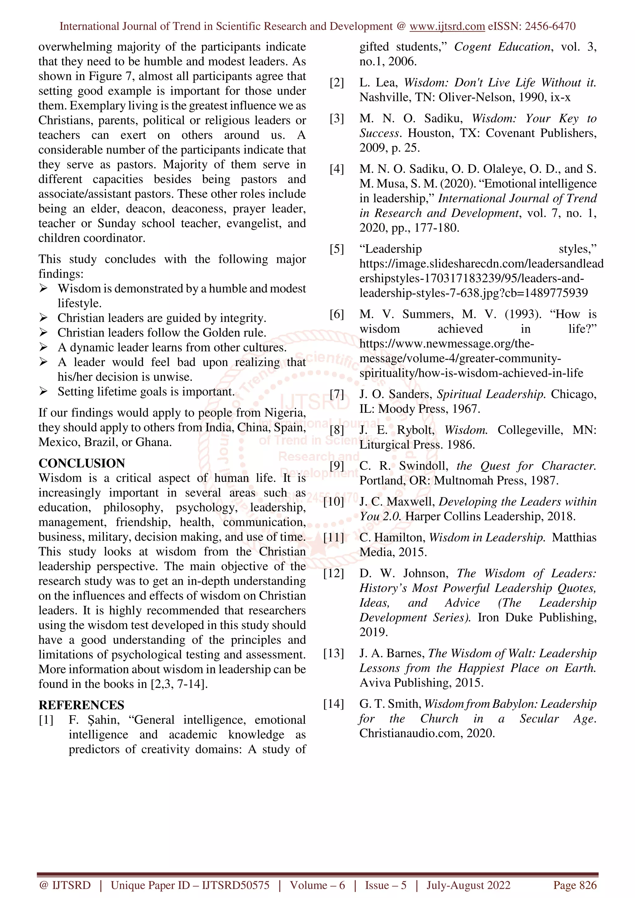 Application of a Wisdom Test to Christian Leaders | PDF | Christianity ...