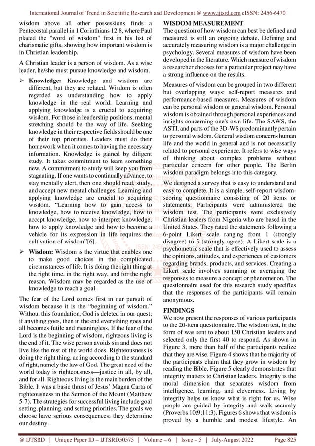 Application of a Wisdom Test to Christian Leaders | PDF | Christianity ...