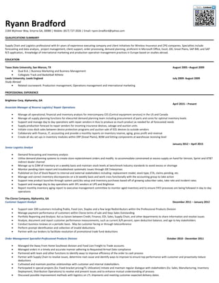 Ryann Bradford updated Resume | DOC | Logistics | Business