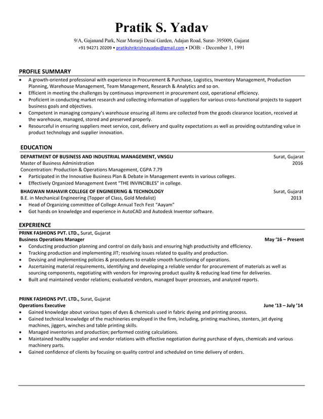 Resume_Pratik Yadav | PDF
