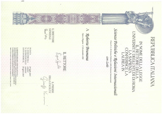 University diploma Roberta Brumana | PDF