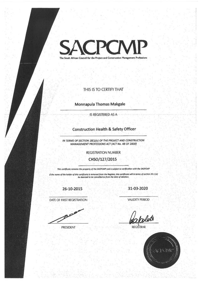 SACPCMP Registration Certificate
