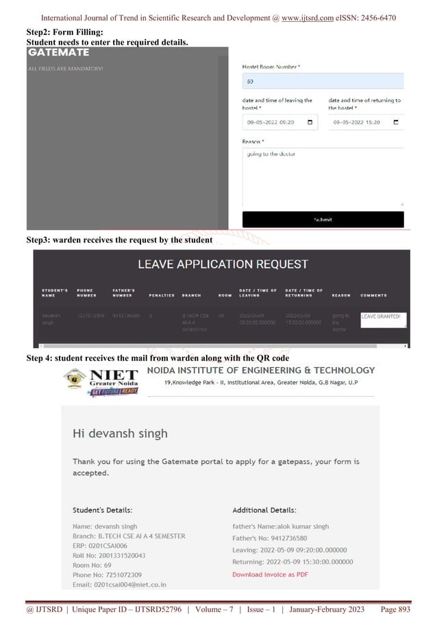 Implementation of Smart and Secure Gate Pass System using QR Code | PDF