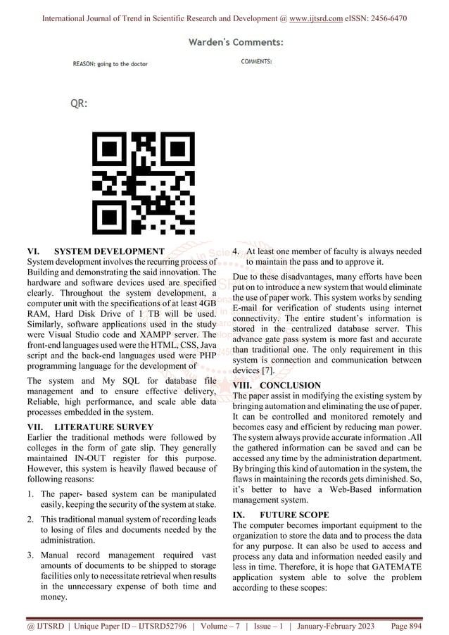 Implementation of Smart and Secure Gate Pass System using QR Code | PDF