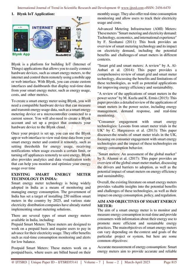 IoT Based Smart Energy Metering with Blynk Application | PDF