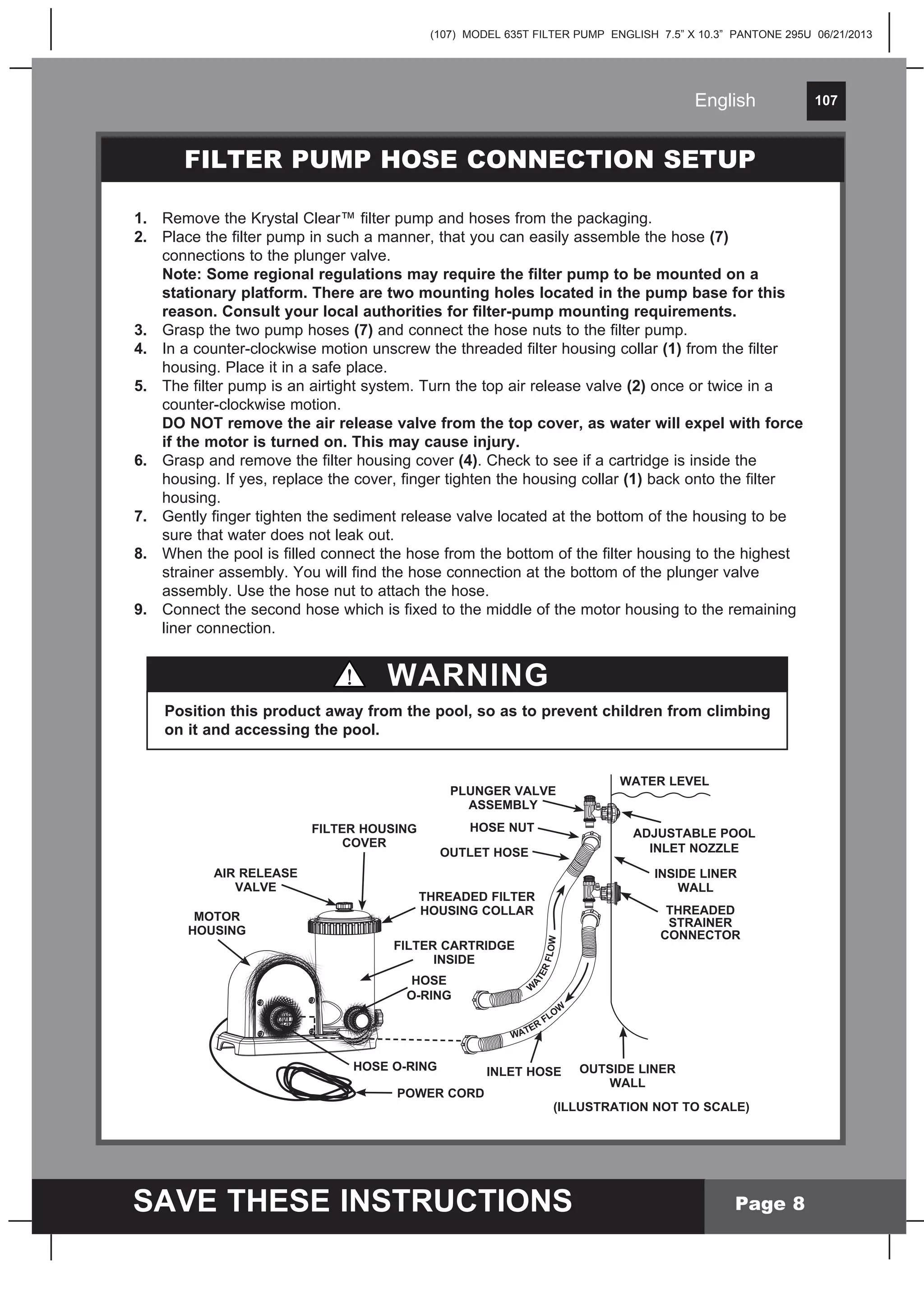 Krystal Clear Model 635T filter Pump Manual | PDF | First Aid | Injuries