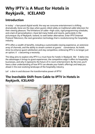 Why IPTV is A Must for Hotels in Reykjavik，ICELAND | PDF