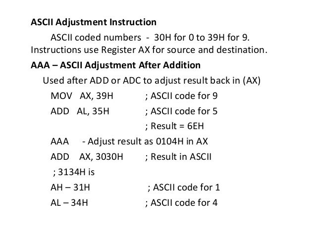 10 8086 Instruction Set
