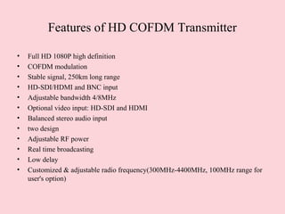 cofdm wireless audio video transmitter, 1080 p NLOS LOS HDMI SDI | PPT