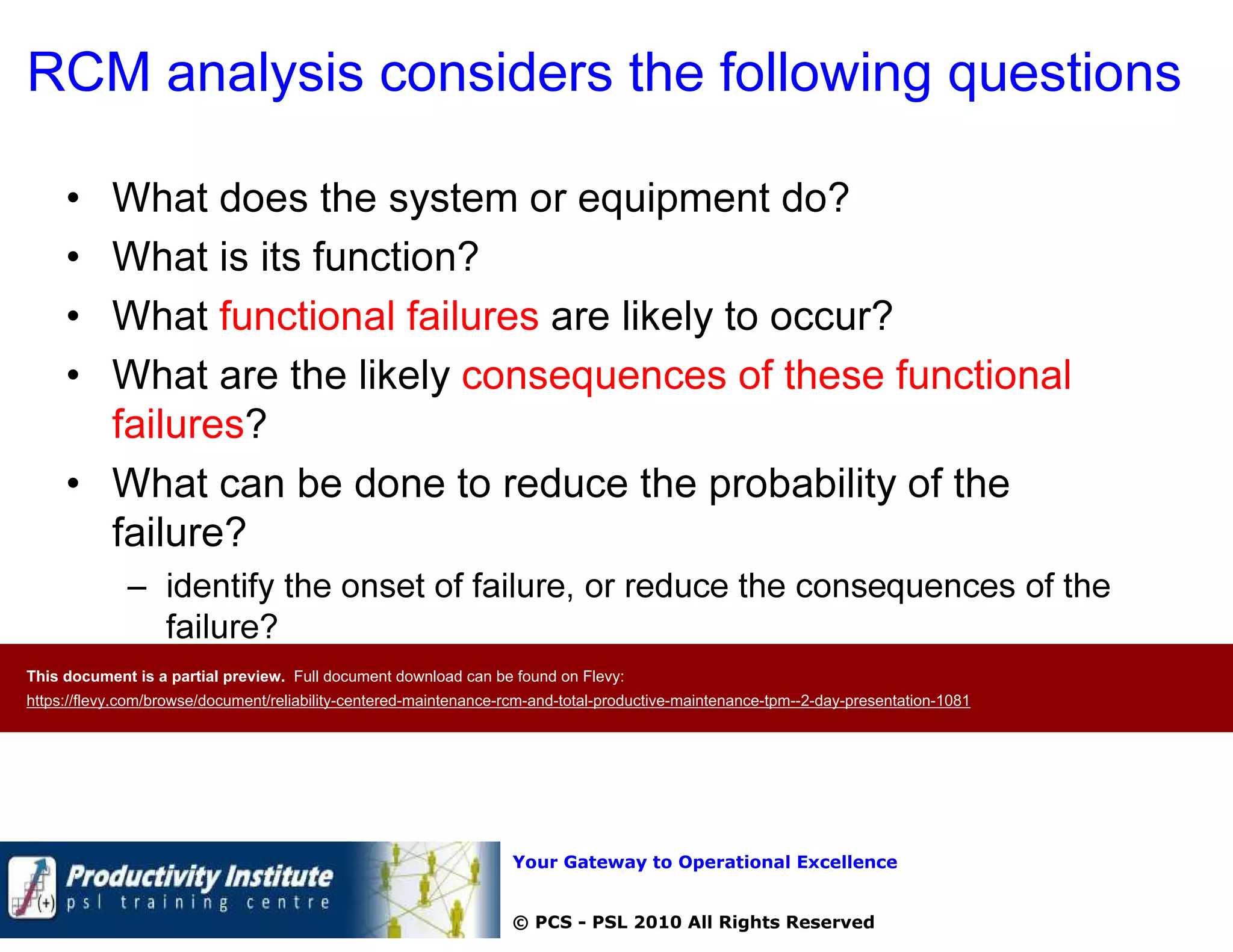 Reliability Centered Maintenance (RCM) and Total Productive Maintenance ...
