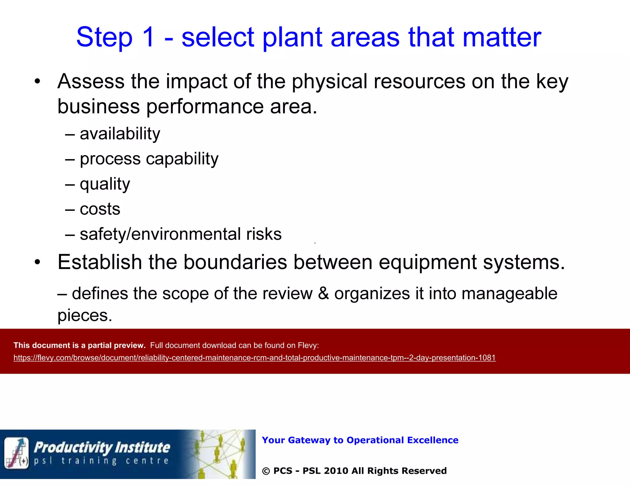 Reliability Centered Maintenance (RCM) and Total Productive Maintenance ...