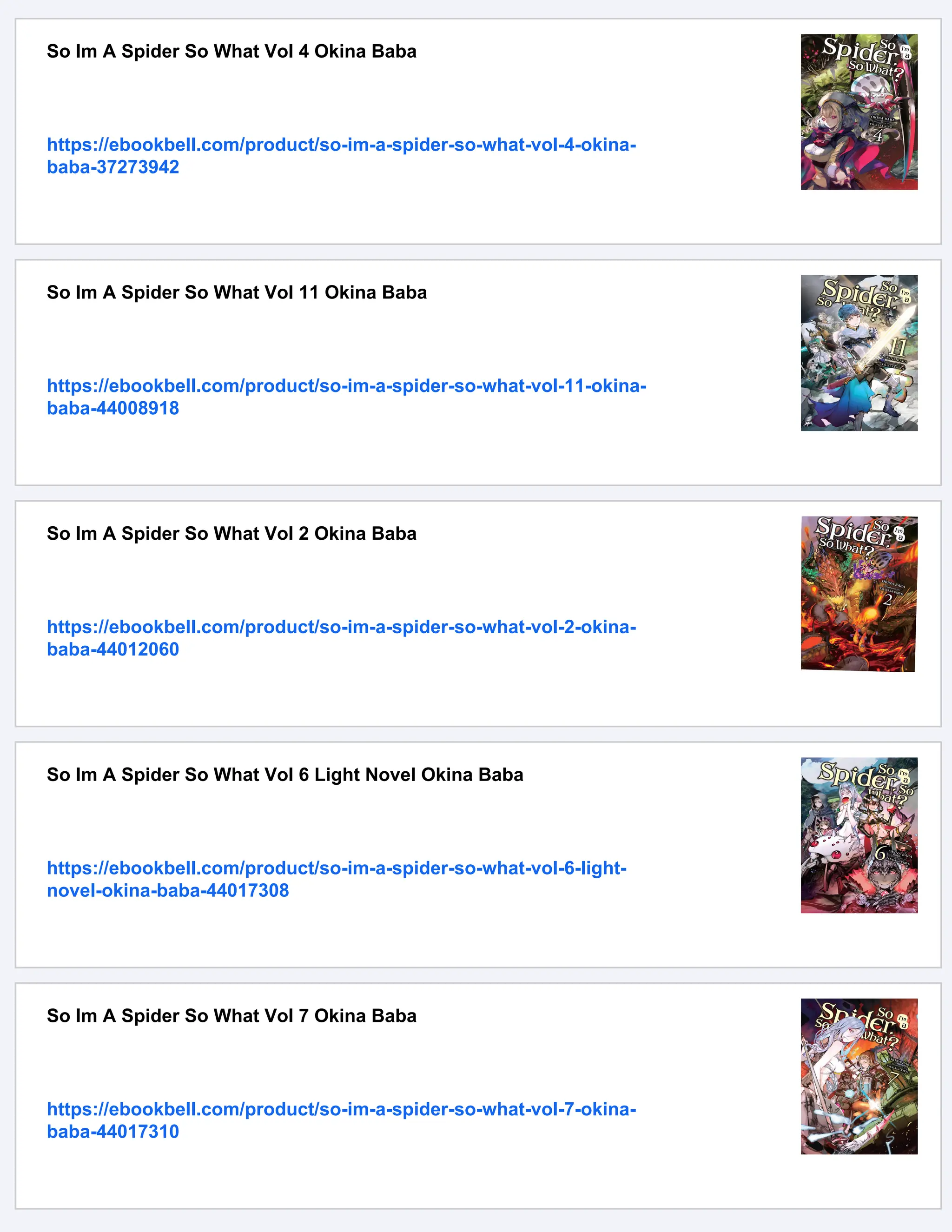 So Im A Spider So What Vol 15 Okina Baba And Tsukasa Kiryu | PDF