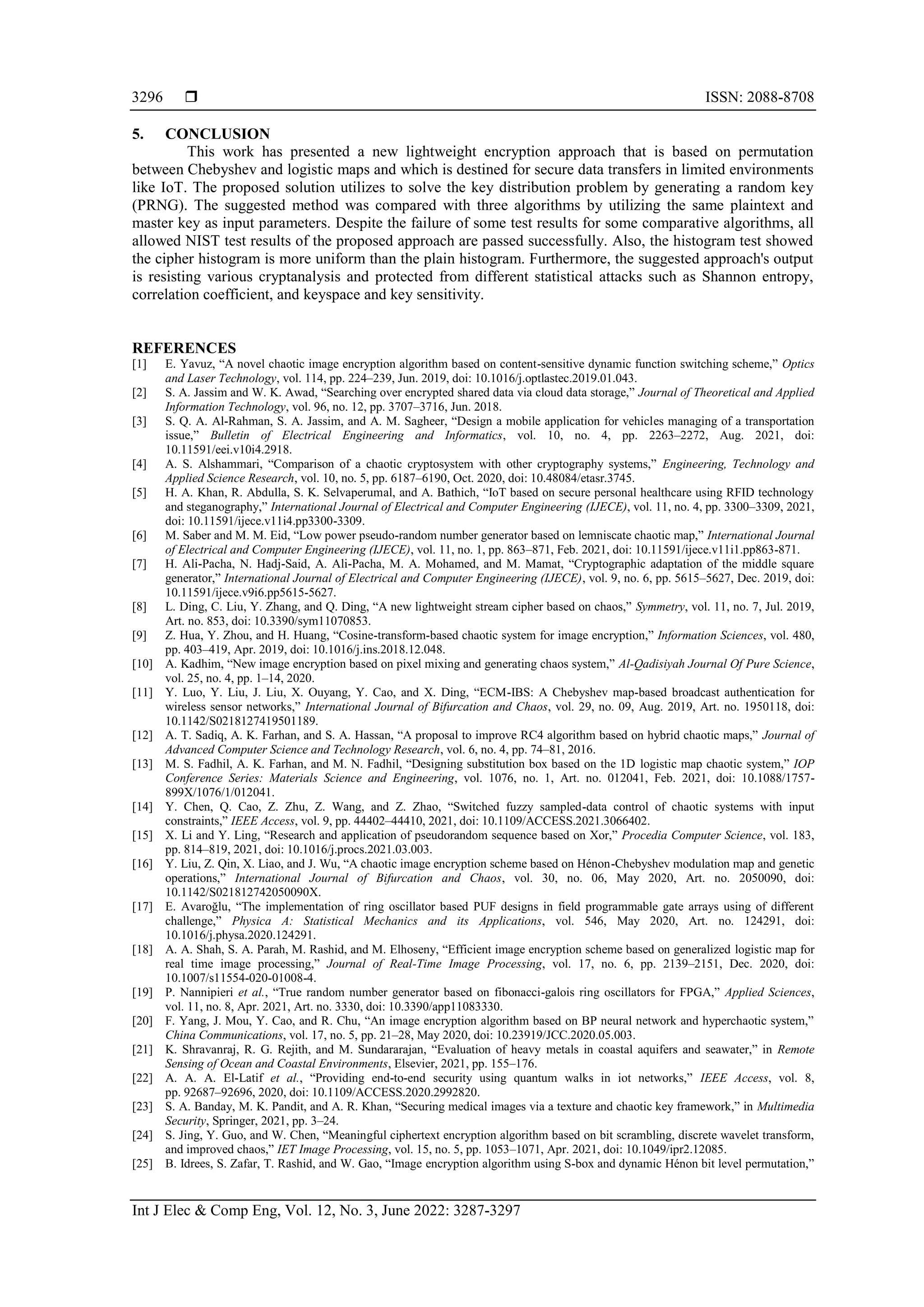 Combined Chebyshev and logistic maps to generate pseudorandom number generator for internet of ...