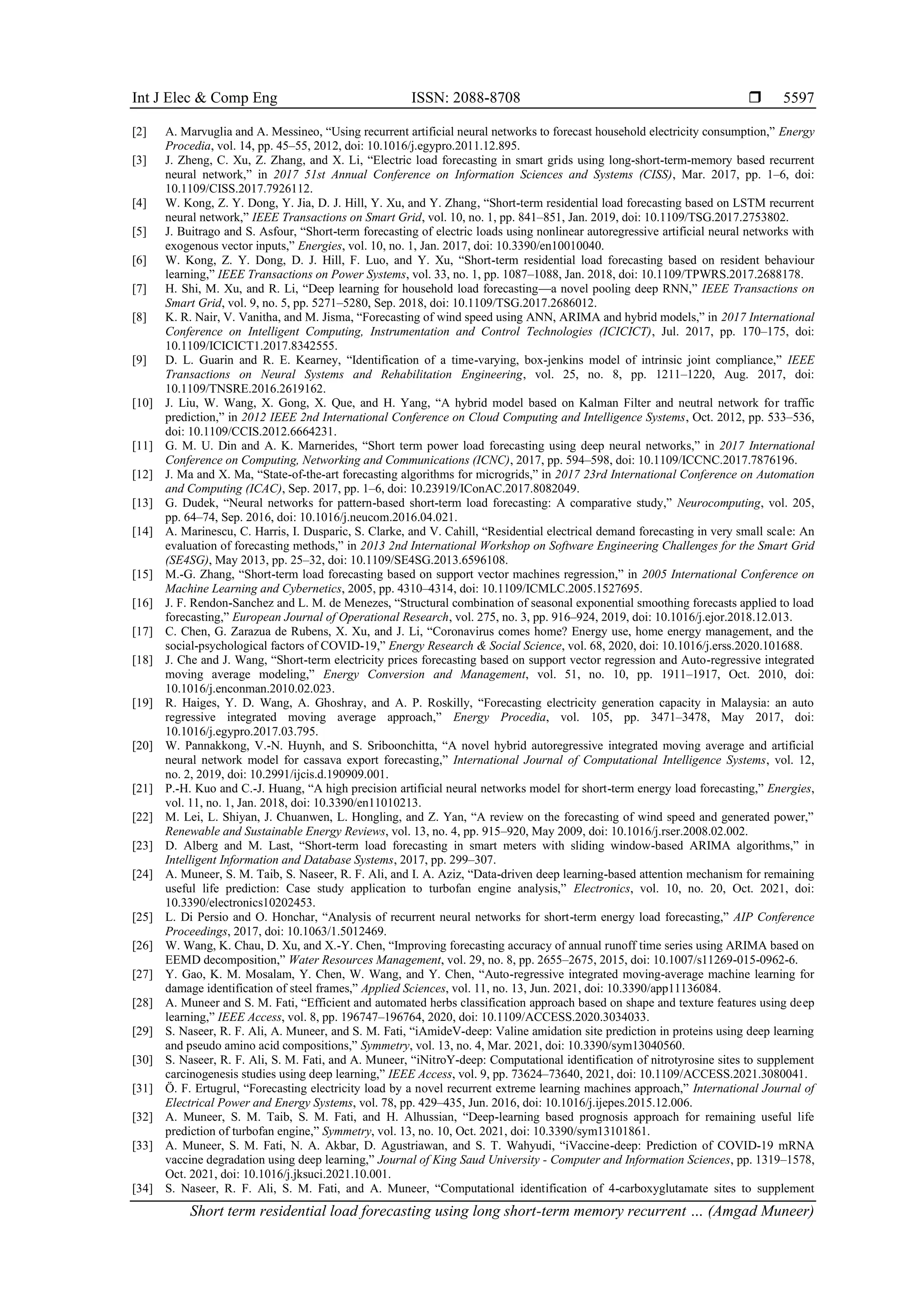 Short term residential load forecasting using long short-term memory recurrent neural network | PDF