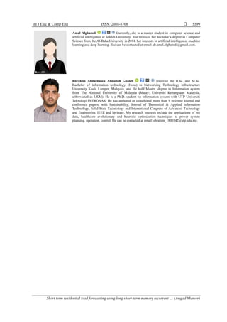 Short term residential load forecasting using long short-term memory recurrent neural network ...