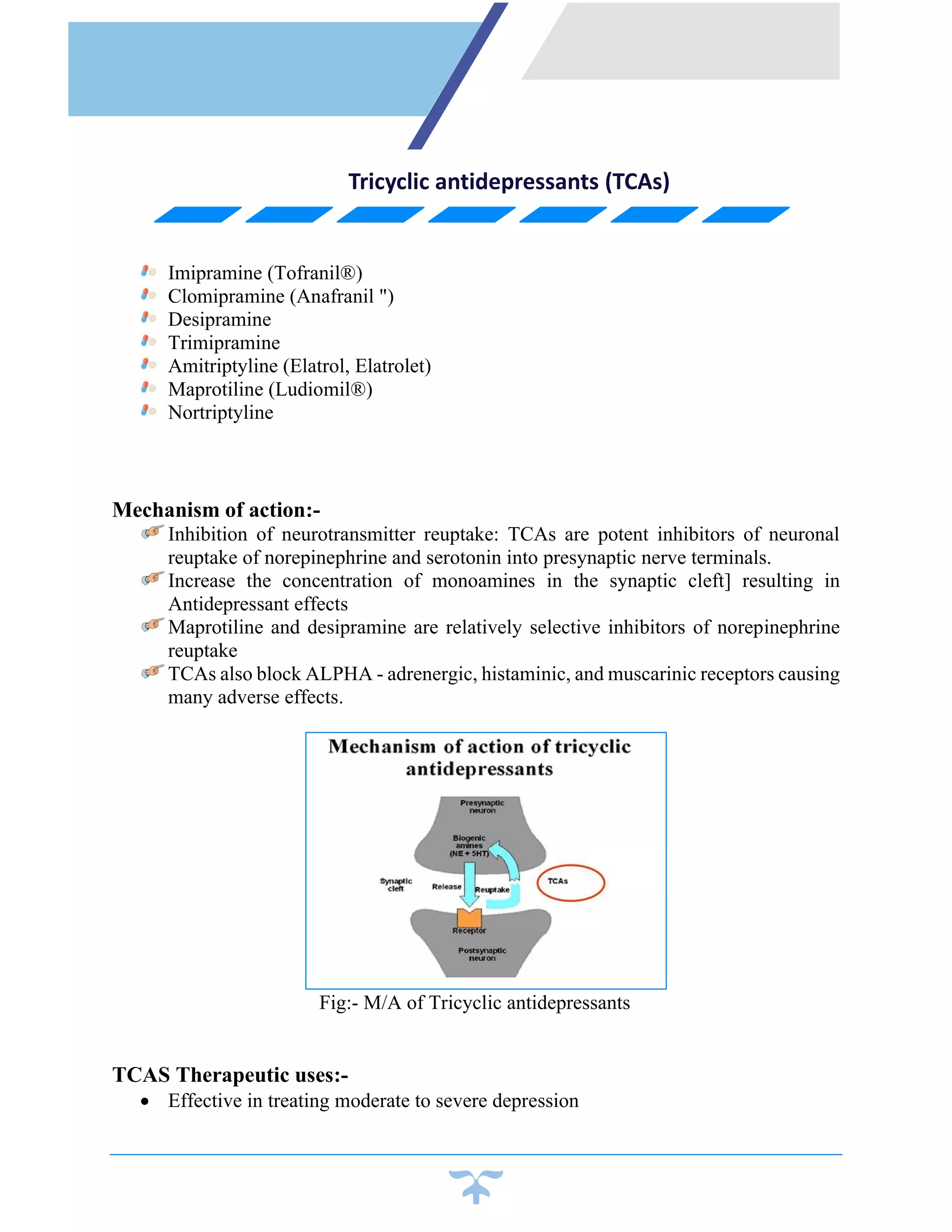 Anti-depressant drugs ( pharmacology-III) | PDF