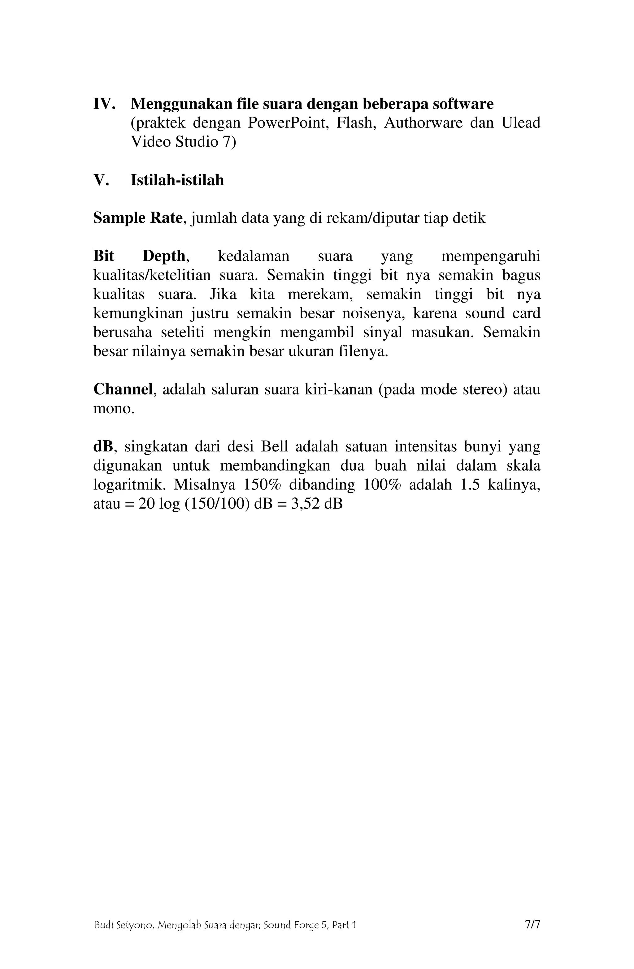 4.Mengolah Suara Dengan Sound Forge | PDF