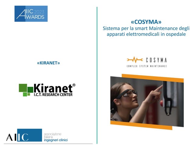 COSYMA - SISTEMA PER LA SMART MAINTENANCE DEGLI APPARATI ...
