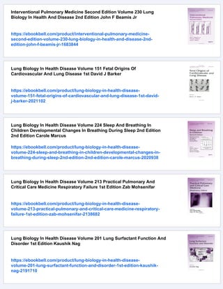 Lung Biology In Health And Disease Volume 226 Diagnostic Pulmonary ...
