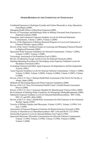 Acute Exposure Guideline Levels For Selected Airborne Chemicals Volume ...