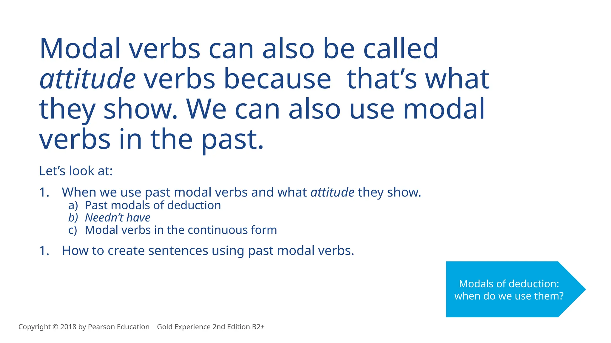 Modal Verbs B1 Presentation Gold Experience | PPTX