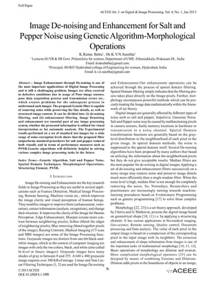 Image De-noising and Enhancement for Salt and Pepper Noise using ...
