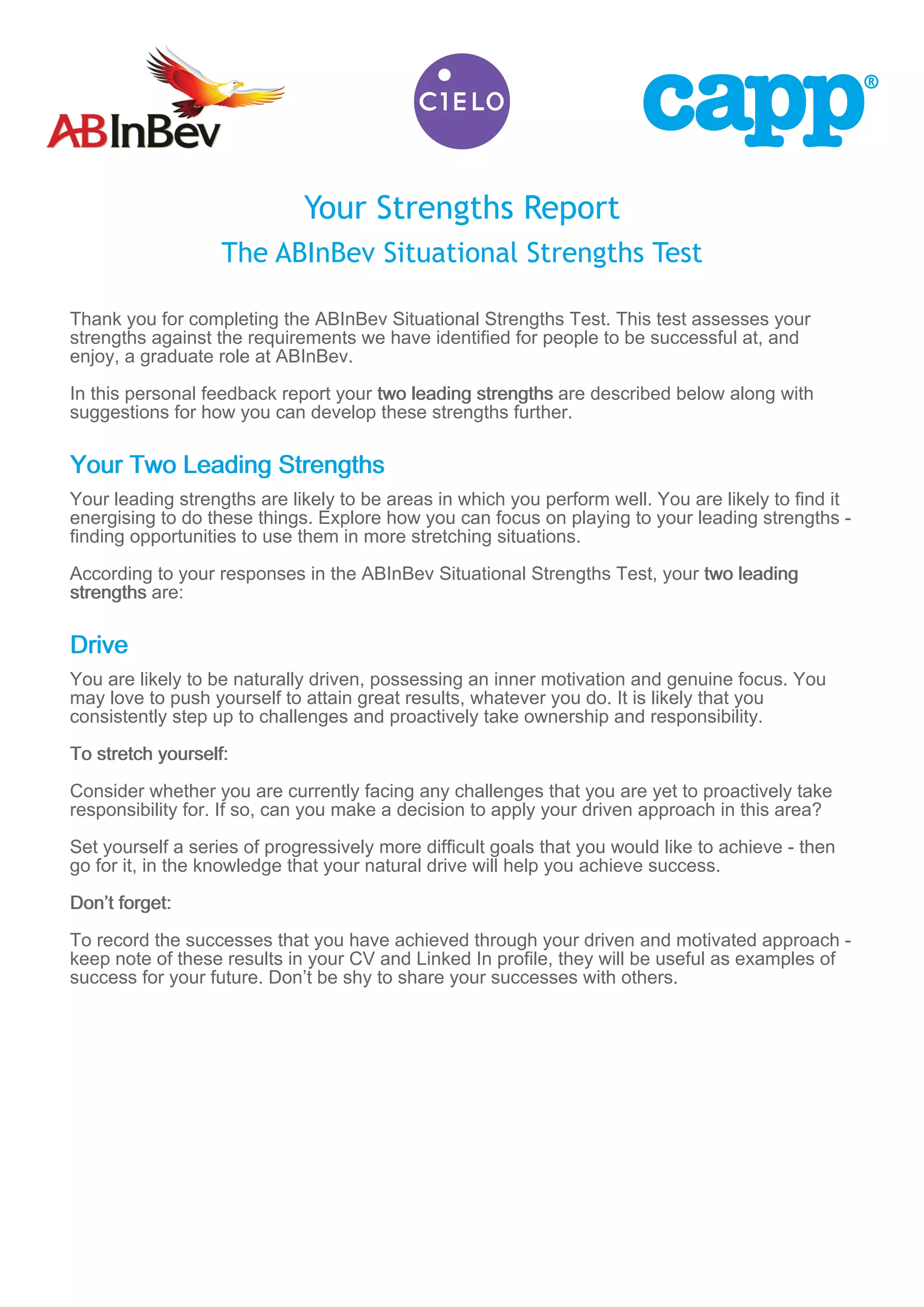 ABInBev_Strength_Feedback_Report | PDF