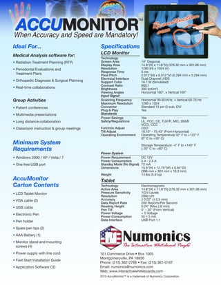 Numonics Interactive Monitor for Medical Use | PDF