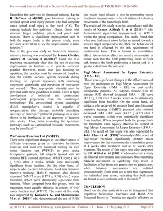 Comparison between Effectiveness of Hand Arm Bimanual Intensive ...
