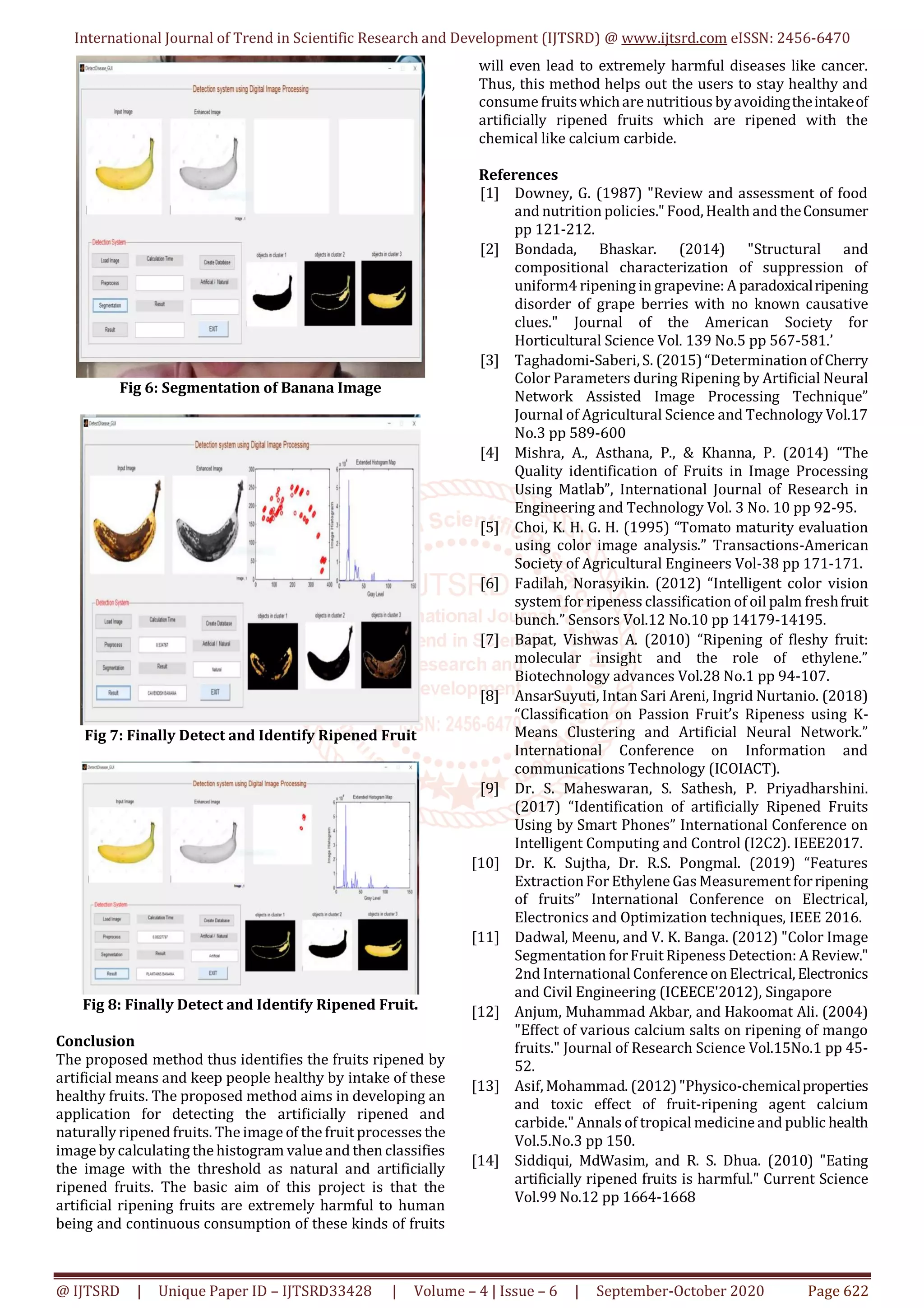 Identification of Artificially Ripened Fruits using MATLAB | PDF