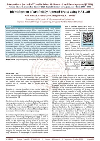 Identification of Artificially Ripened Fruits using MATLAB | PDF