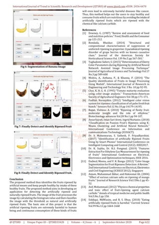Identification of Artificially Ripened Fruits using MATLAB | PDF