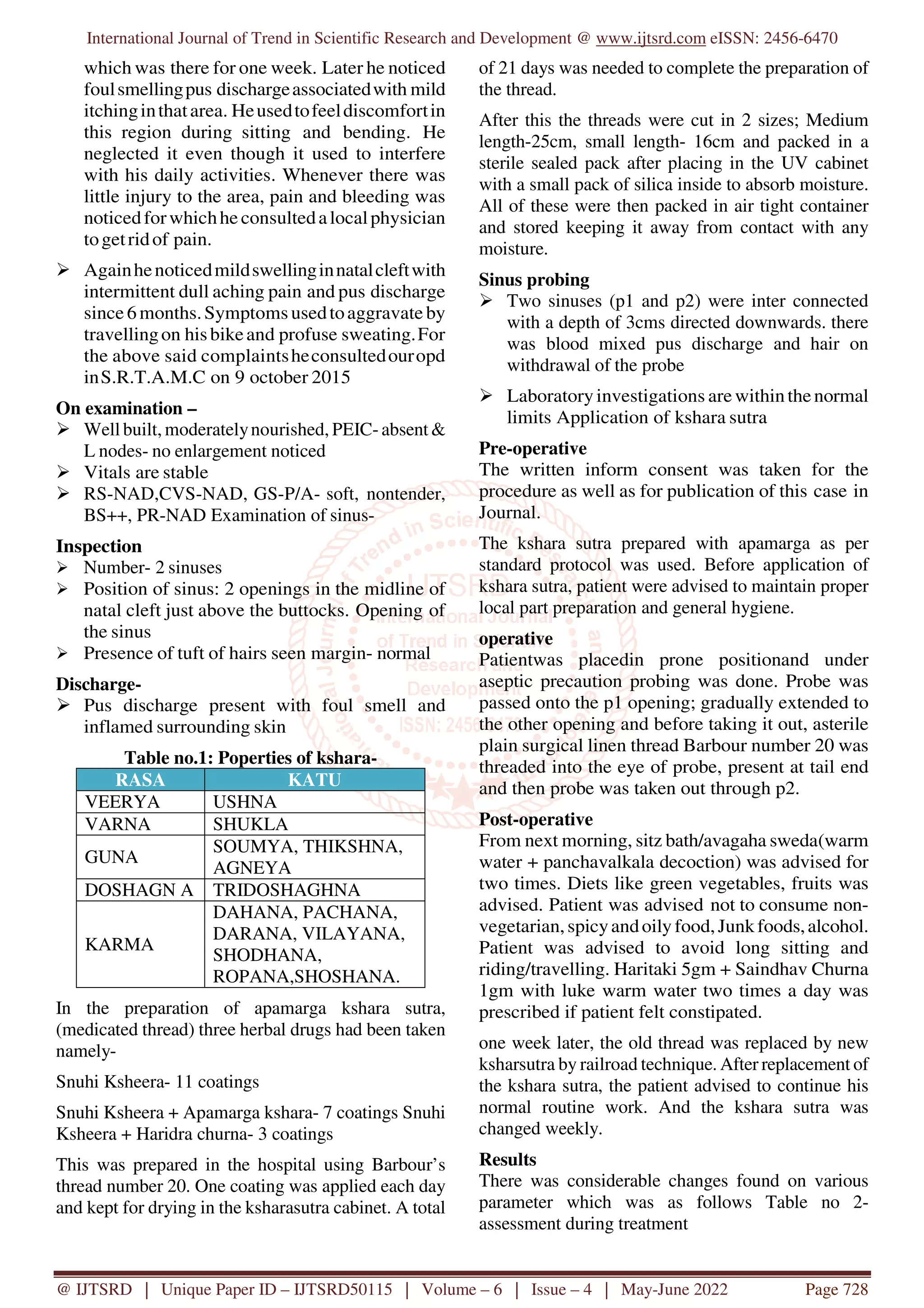 Management of Pilonidal Sinus Nadi Vrana with Kshara Sutra A Case ...